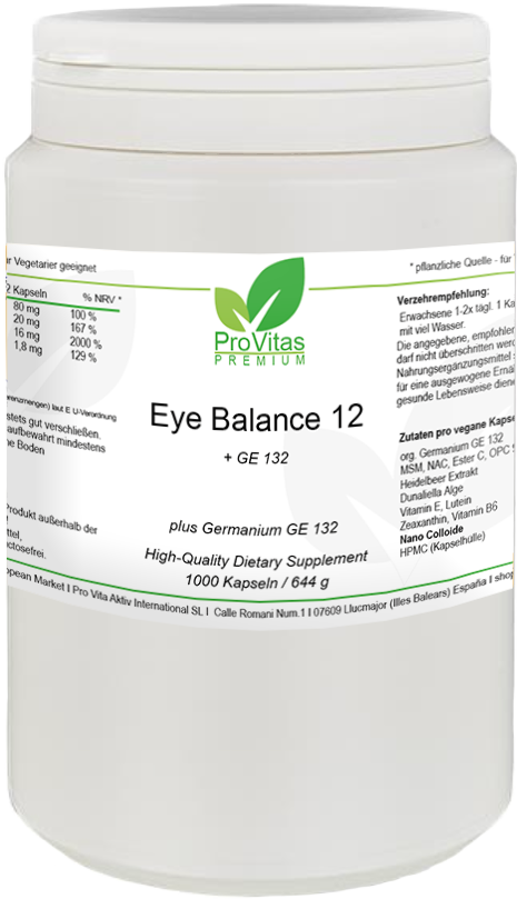Eye Balance 12 + Ge132 1000 Kapseln | ProVita Melatonin